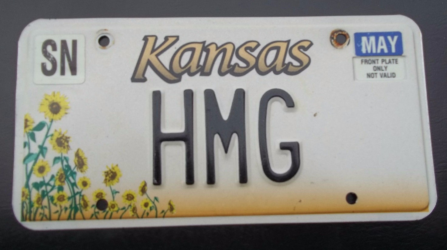 KANSAS VANITY LICENSE PLATE " HMG " HENRY HERB HANK HANNAH GREEN GERBER ...