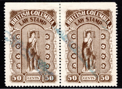 van Dam BCL25 - 50c, "." between Law & Stamp Variety (left stamp ...