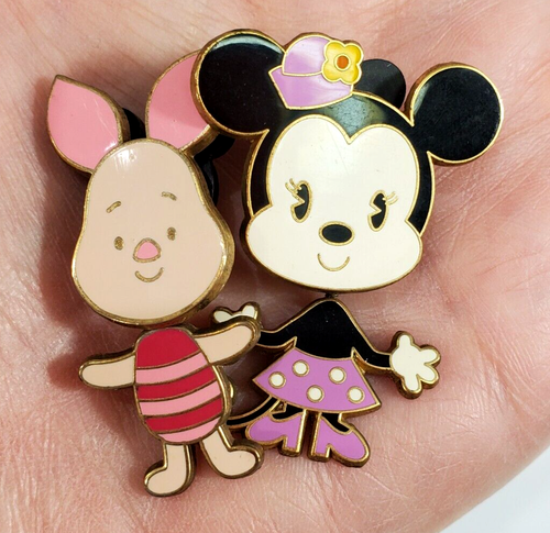 Disney Parks Pins Cutie Collection Bobble Head Piglet and Minnie Mouse ...