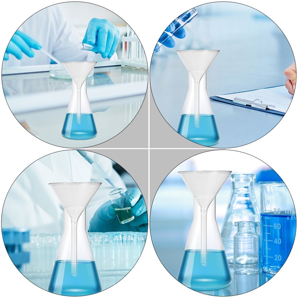 2pcs Filter Funnel Triangle Funnel Scientific Glass Funnel Set | eBay ...