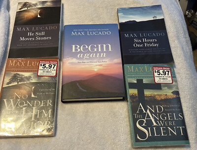 Lot of 5 Max Lucado Books: Begin Again He Still Moves Stones + 3 More ...