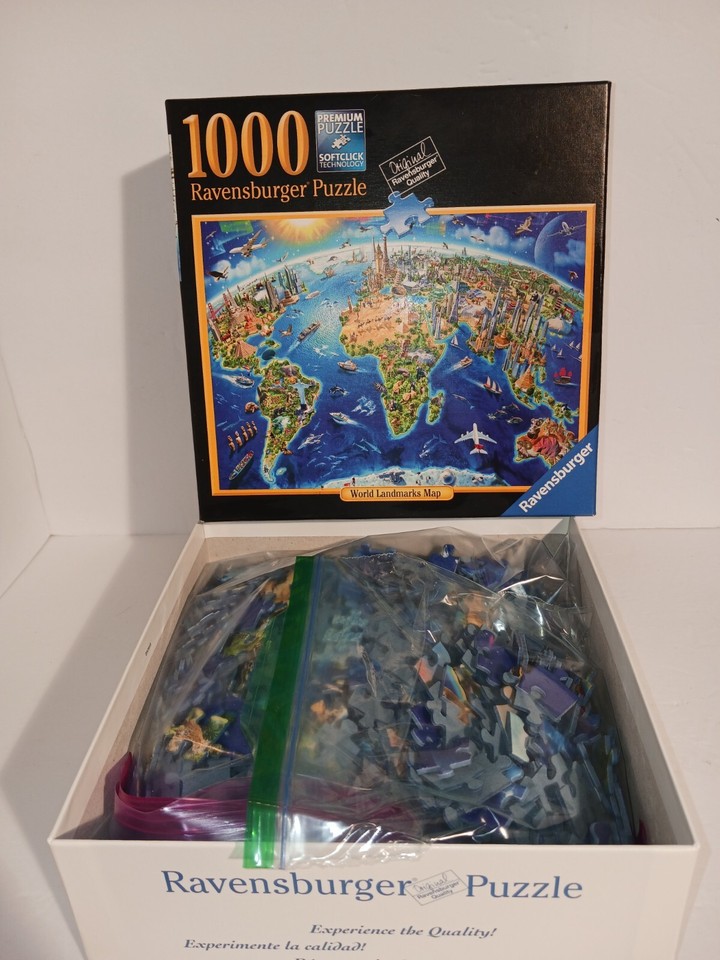 Ravensburger World Landmarks Map Softclick Premium 1000 Piece Puzzle ...