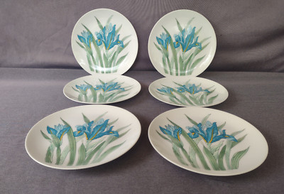 Vintage Rosenthal- Netter 7 3/4" Iris Plates - Set of 6 - Handcrafted ...
