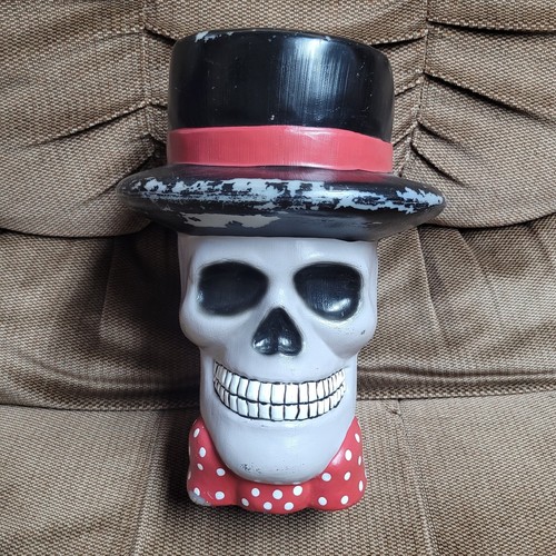 Vintage 1999 Skeleton 13” Blow Mold Head Yard Decor Paper Magic ...