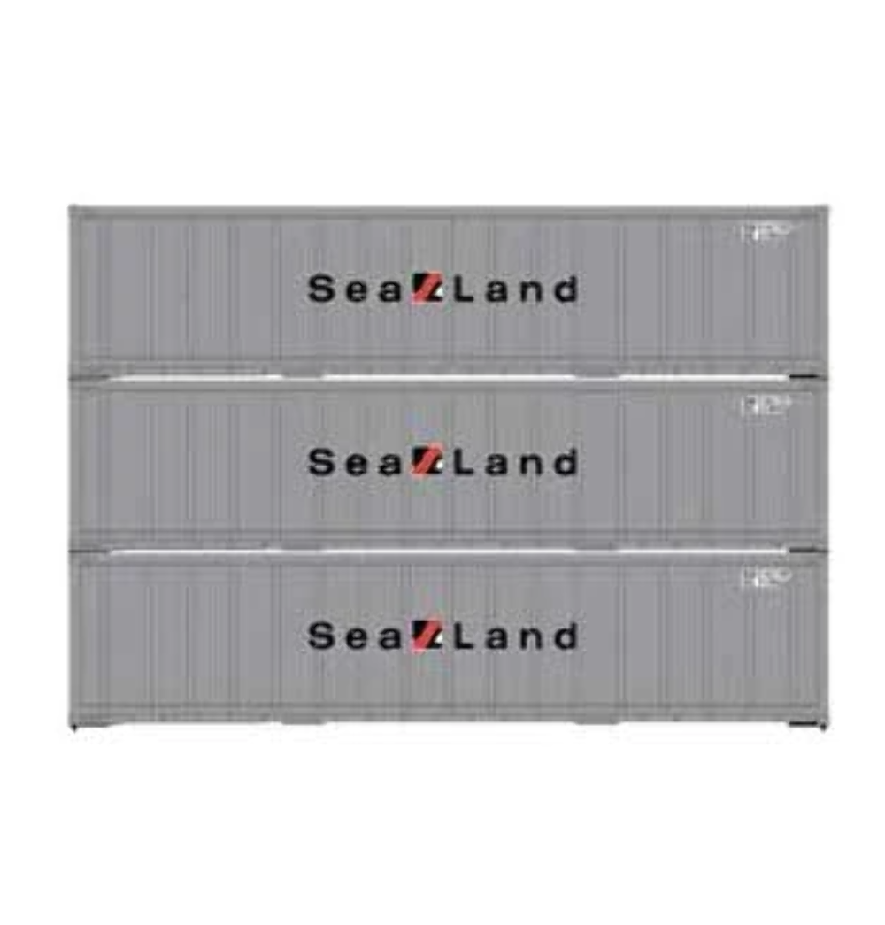 Athearn 63392 HO Scale 40' Smooth Side Container Sealand SEAU 3 Pack #2 ...