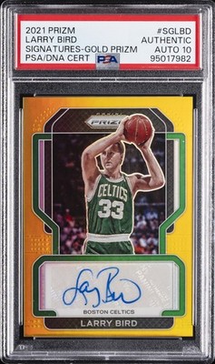 2021 PANINI PRIZM SIGNATURES GOLD PRIZM LARRY BIRD 6/10 PSA AUTHENTIC ...