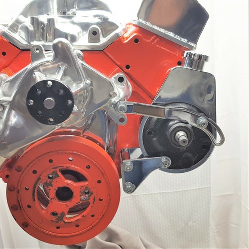 Small Block Chevy Chrome Power Steering Bracket Saginaw pumps SBC 327 ...