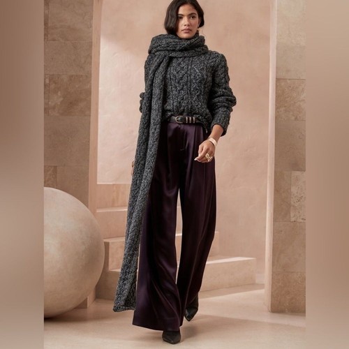 FINAL MARKDOWN! Banana Republic 100% Silk Purple Belay Pants - Size 18 Long | eBay