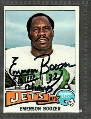 1975 Topps #67 Emerson Boozer New York Jets Football Card Signed ...