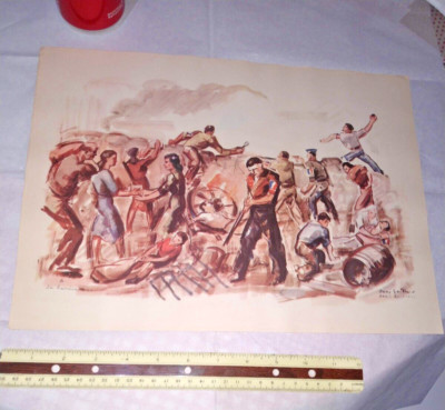 1944 Vintage WW2 ORIGINAL Lithograph - "Paris Rising" - The Spirit of ...