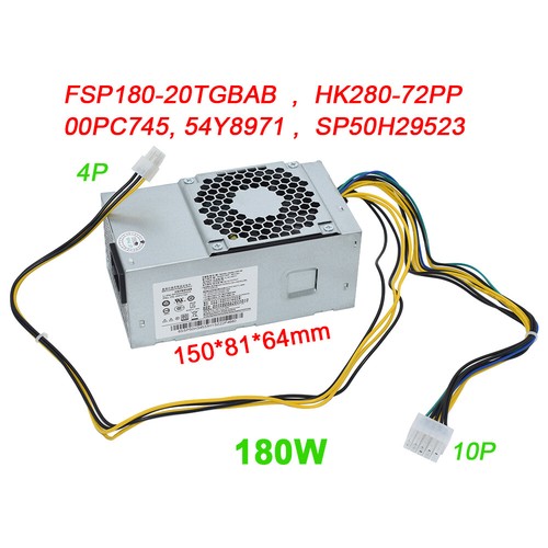 For Lenovo M410 M610 510S 10Pin 180W Power Supply HK280-72PP 00PC745 | eBay