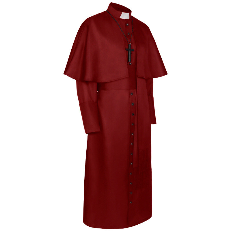 Clergy Men Cassock Priest Costume Bishop Pope Robe Roman Catholic ...