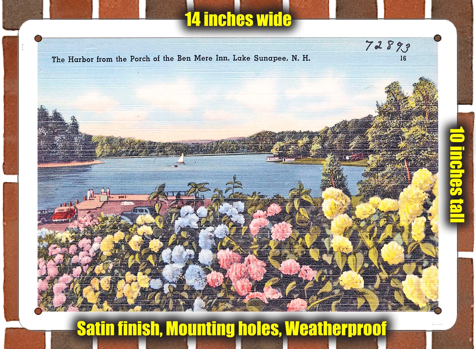 Metal Sign - New Hampshire Postcard - The Harbor From the Porch of Ben ...