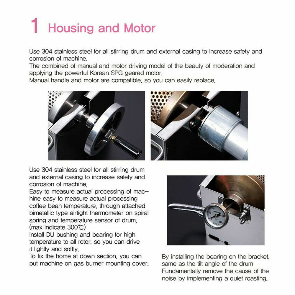 Kaldi Mini Home Coffee Bean Roaster with Thermometer (Auto Motorize ...