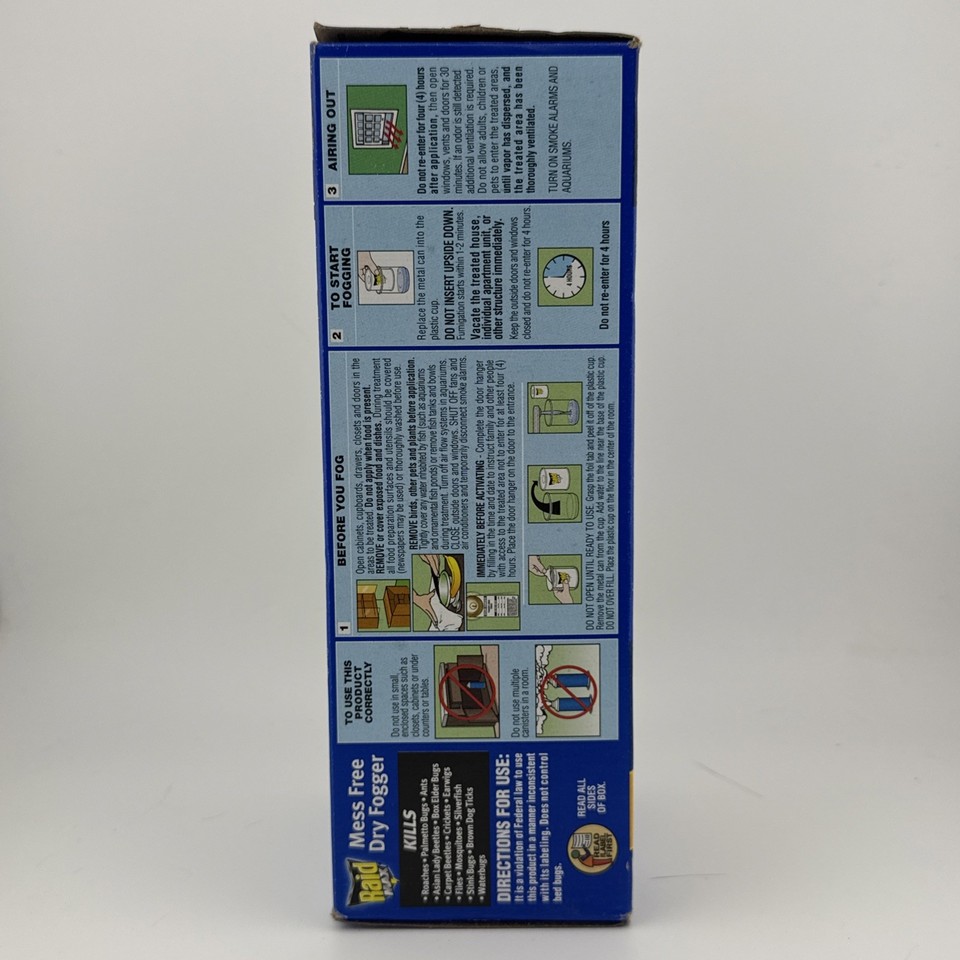 Raid Max Mess Free Dry Fogger 3 Pack Indoor Insect Bug Killer 2560 Cu ...