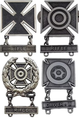 Expert Marksman Sharpshooter Driver Badge Pin Rifle Bar US Army Medal ...