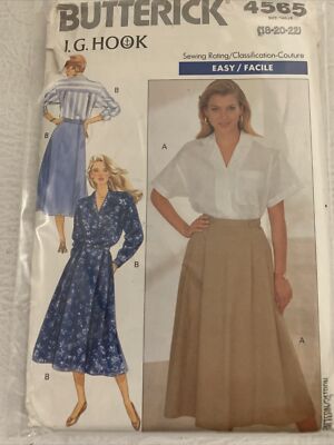 Vintage 1990 BUTTERICK Pattern #4565 By J.C. Hook Size 18-22 Blouse And ...