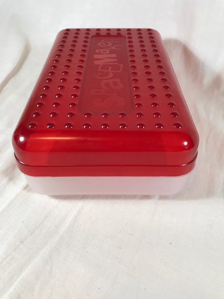 SpaceMaker Pencil Box Translucent Red Clear 90s Vintage Storage Lid ...