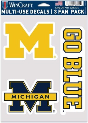 Michigan Wolverines Multi Use Fan 3 Pack Decal Sticker Car Truck Phone ...