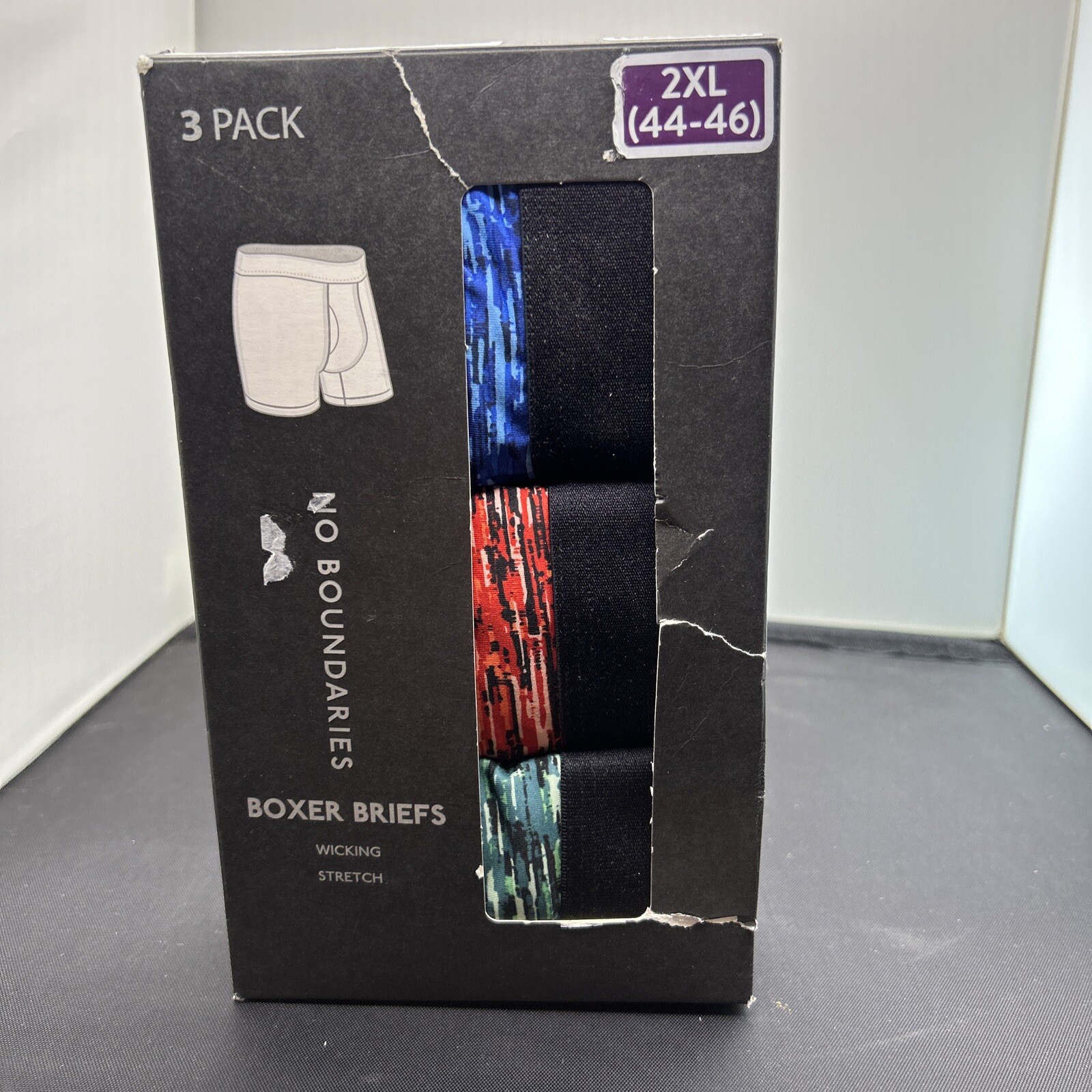 No Boundaries Men's Tag-Free All-seasons Printed Boxers 3 Pack Size 2xl ...