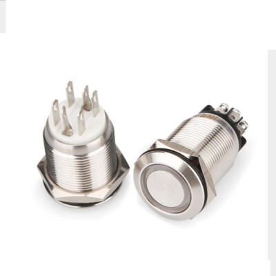 19mm Angel Eye Metal LED Push Button Switch Car Buttons Dash6V Ring ...