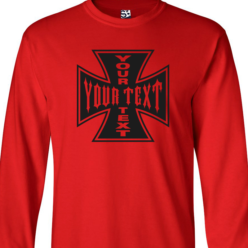 Custom Iron Cross LONG SLEEVE T-Shirt | Personalized Maltese | All ...