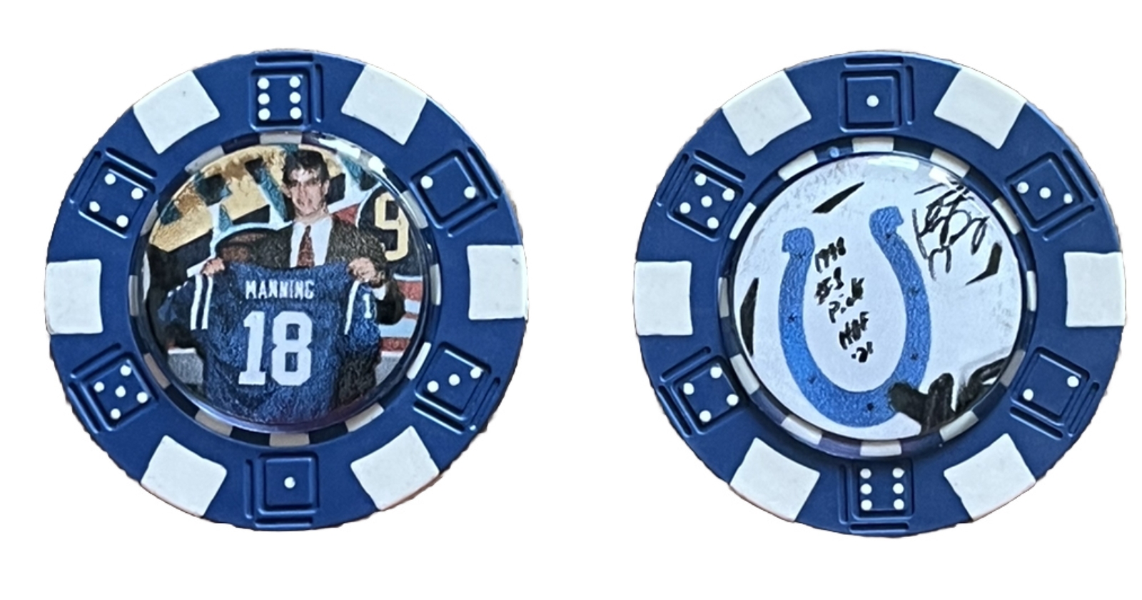 PEYTON MANNING - INDIANAPOLIS COLTS HOF QB- **Signed** POKER CHIP ...