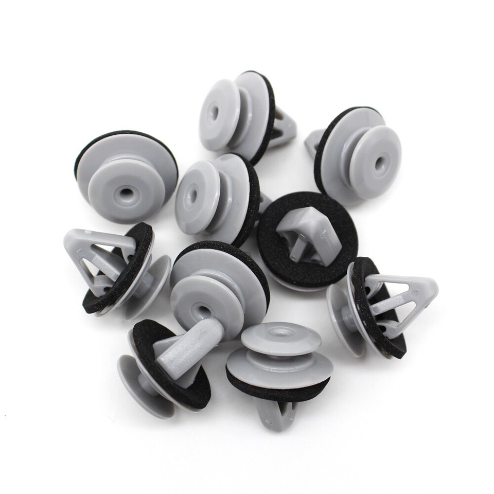 10Pcs Gray Nylon Rocker Panel Retainer Clips with Sealer For Mazda TD12 ...