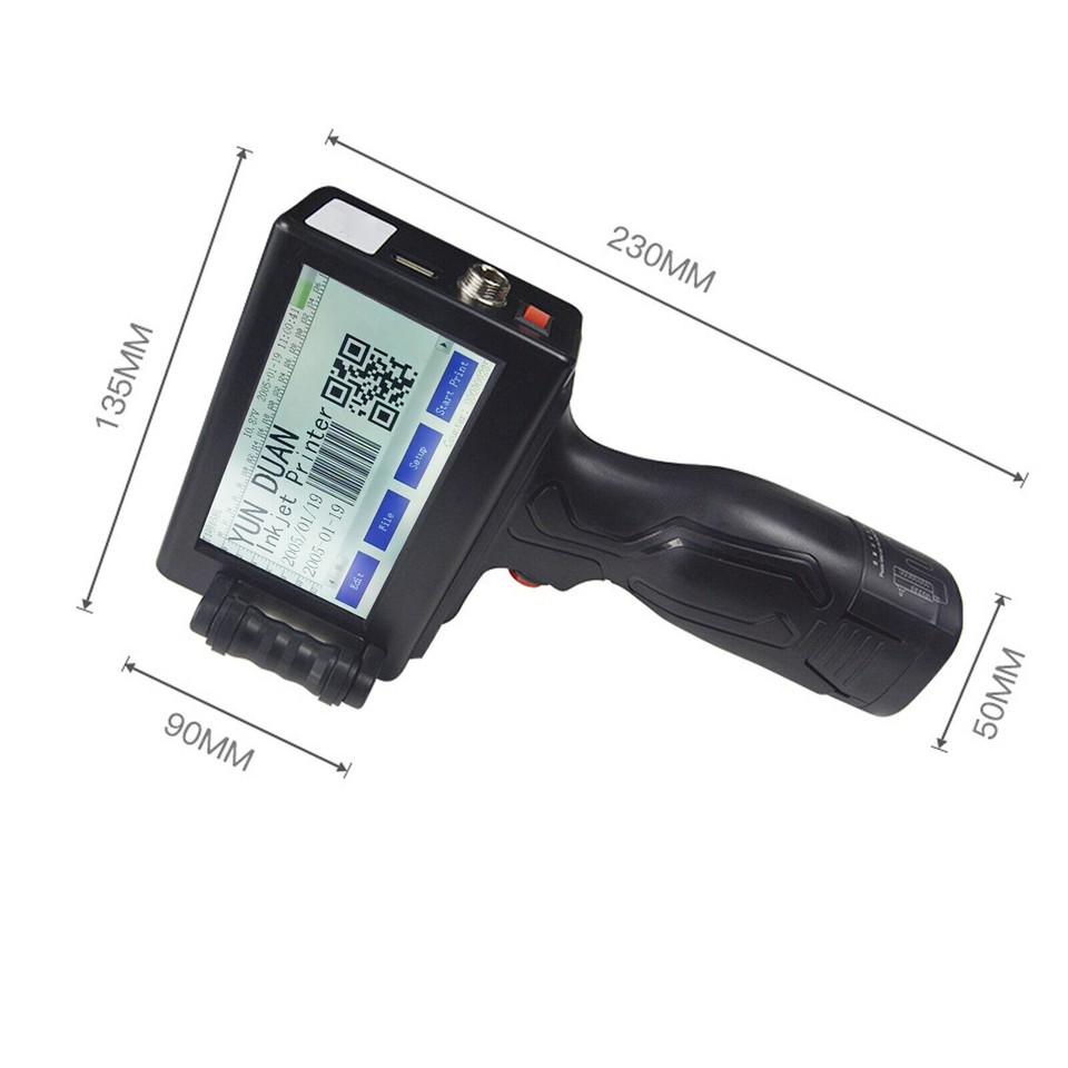 US Handheld Inkjet Printer Touch Screen Dates Logo Laser Coder Label QR ...