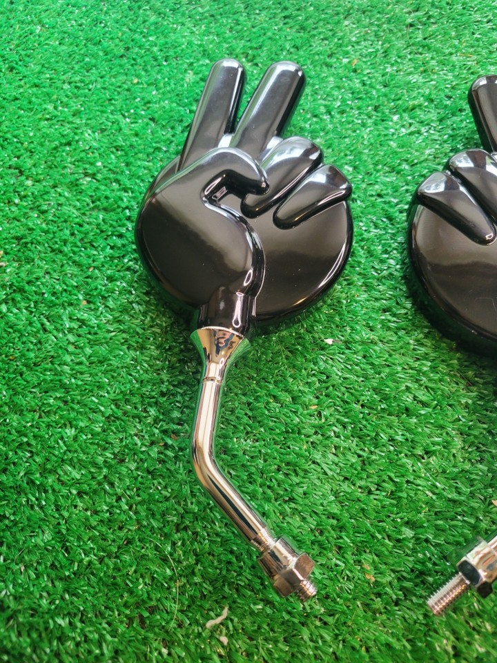 Honda Metro Ruckus Elite Dio Peace Sign Mirrors Black | eBay