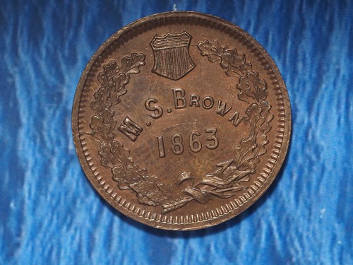Civil War Token, 1863, New York NY630N-4a, M.S. Brown , Eureka, Gem BU ...