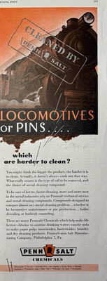 1948 Penn Salt Chemicals Philadelphia Locomotives cleaned Train VTG ...