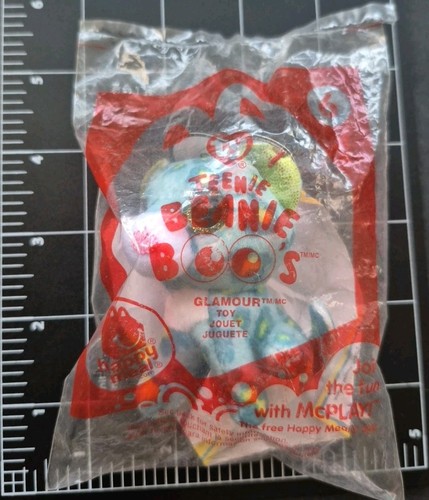 2014 McDonalds Teenie Beanie Boos Baby Blue Green Glamour Cat #6 Happy ...