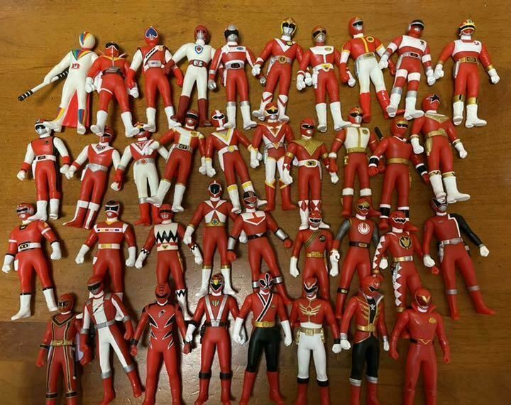 Power Rangers Super Sentai Soft Vinyl Figure Red 35p Set BANDAI Japan ...
