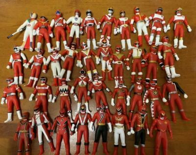 Power Rangers Super Sentai Soft Vinyl Figure Red 35p Set BANDAI Japan ...