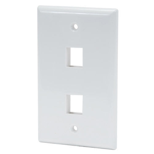 White 2-Port Keystone Jack RJ45 RJ11 RJ12 Wall Plate (Faceplate) | eBay