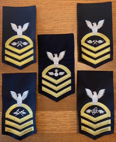 Lot of 5 different US Navy Rates Chief Petty Officer rank Patches USN ...