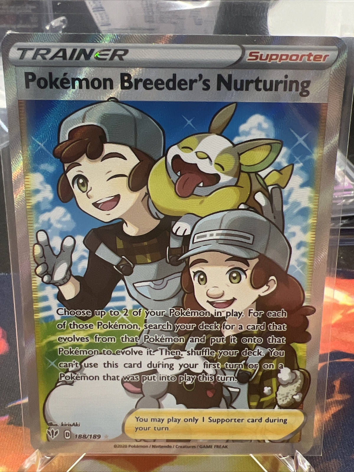 Pokémon TCG Pokemon Breeder's Nurturing Darkness Ablaze 188/189 Holo ...