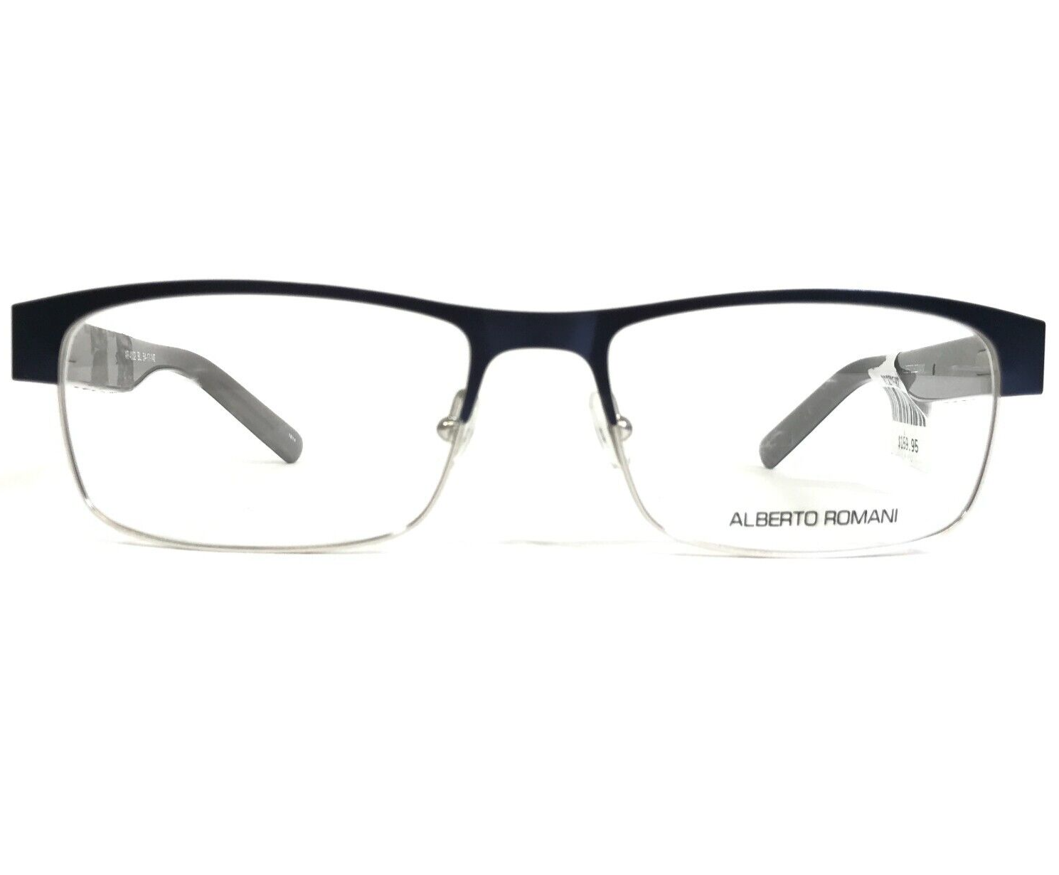 Alberto Romani Eyeglasses Frames AR 4002 BL Black Blue Silver Half Rim ...