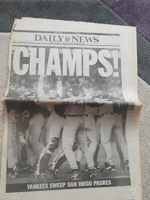 new york yankees daily news newspaper Oct 22 1998 world series champs ...
