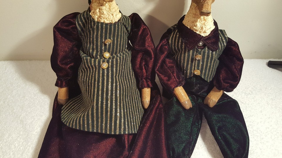 VTG RARE December Diamonds 24" Resin Mr & Miss Poseable Reindeer Dolls ...