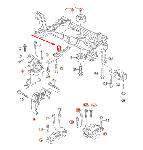 NEW AUDI Q3 8U REAR ENGINE DOGBONE MOUNTING SUPPORT 3C0199855M OEM | eBay