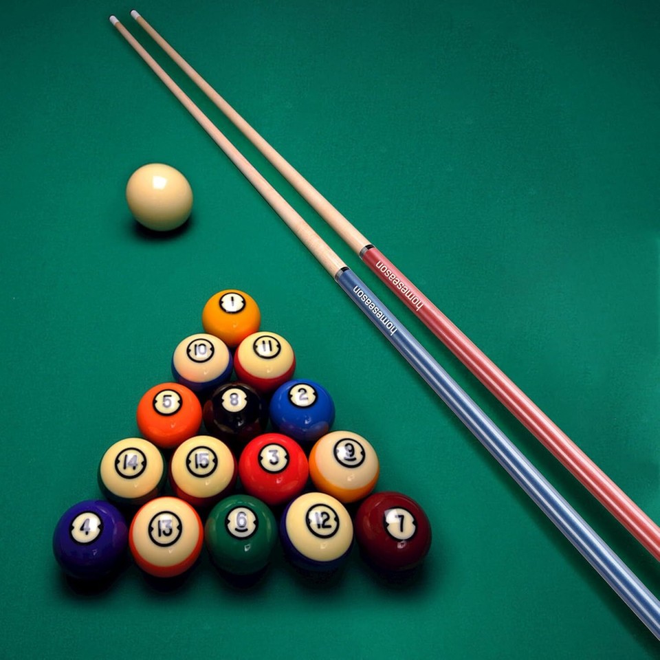 Pool Billard Cues 57 inch Pool Cue Stick 13mm Fiber Leather tip for ...