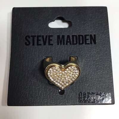Steve Madden Gold Crystal Heart Ring Size 7 MSRP $25 | eBay