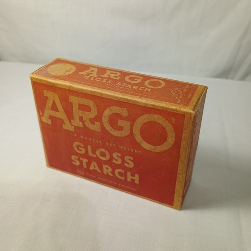 lot 62 Vintage 8 oz Box of Argo Gloss Starch Corn Products Company ...
