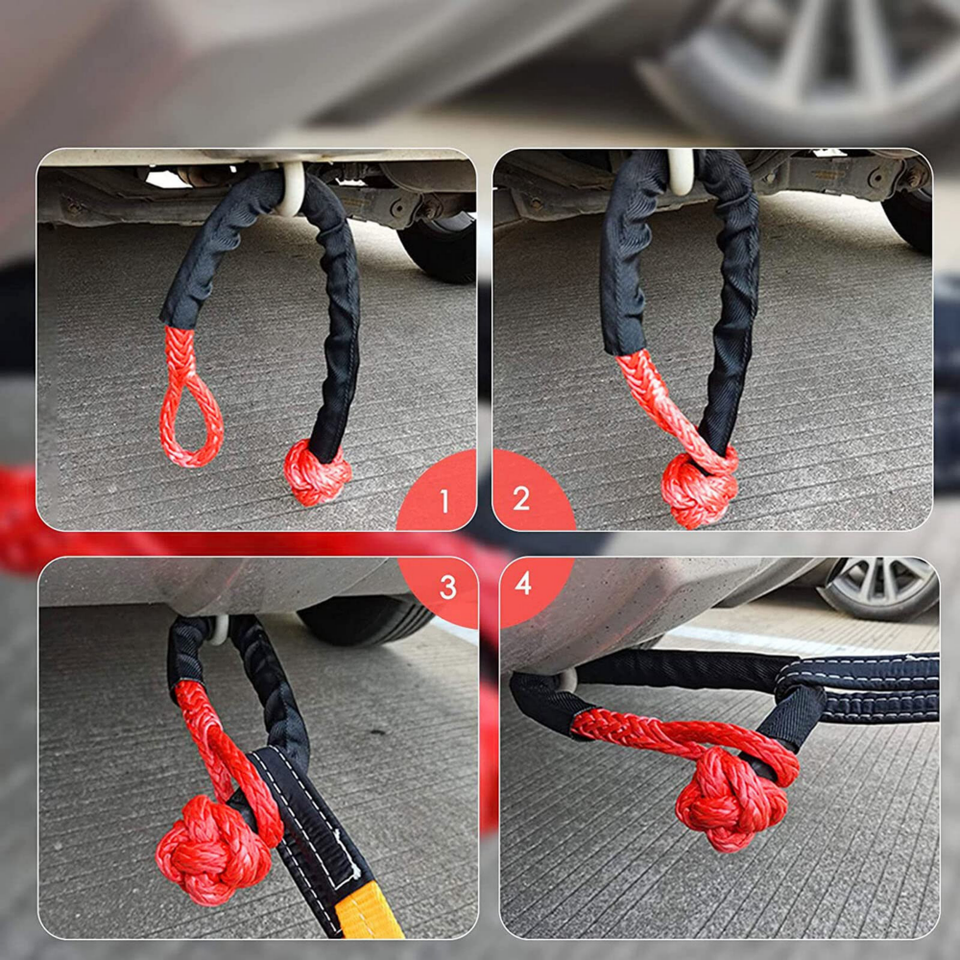 Heavy Duty Recovery Ring Snatch Block Pulley Soft Shackle Tow Winch ...