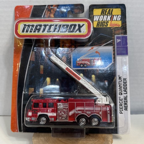 Matchbox Pierce Quantum Aerial Ladder (2008) Red,Real Working Rigs Toy ...