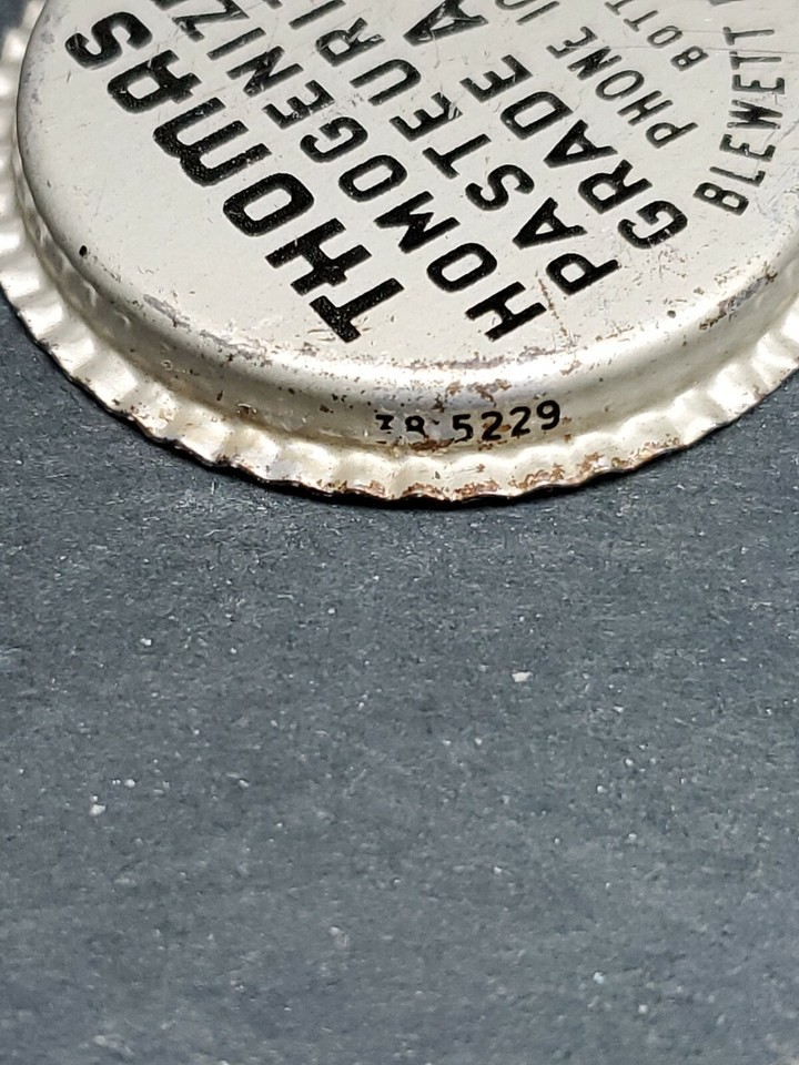 Old Metal Dacro Sealed pat pend Thomas Milk Cap Blewett Dairy Lodi CA ...