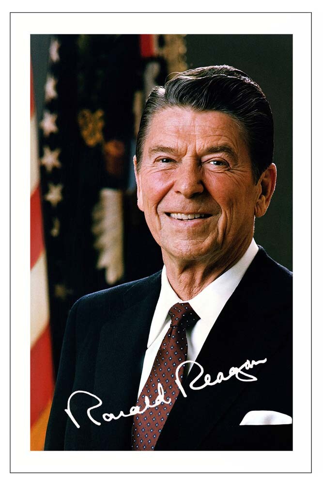 RONALD REAGAN Signed Autograph PHOTO Gift Signature Print 40TH USA ...