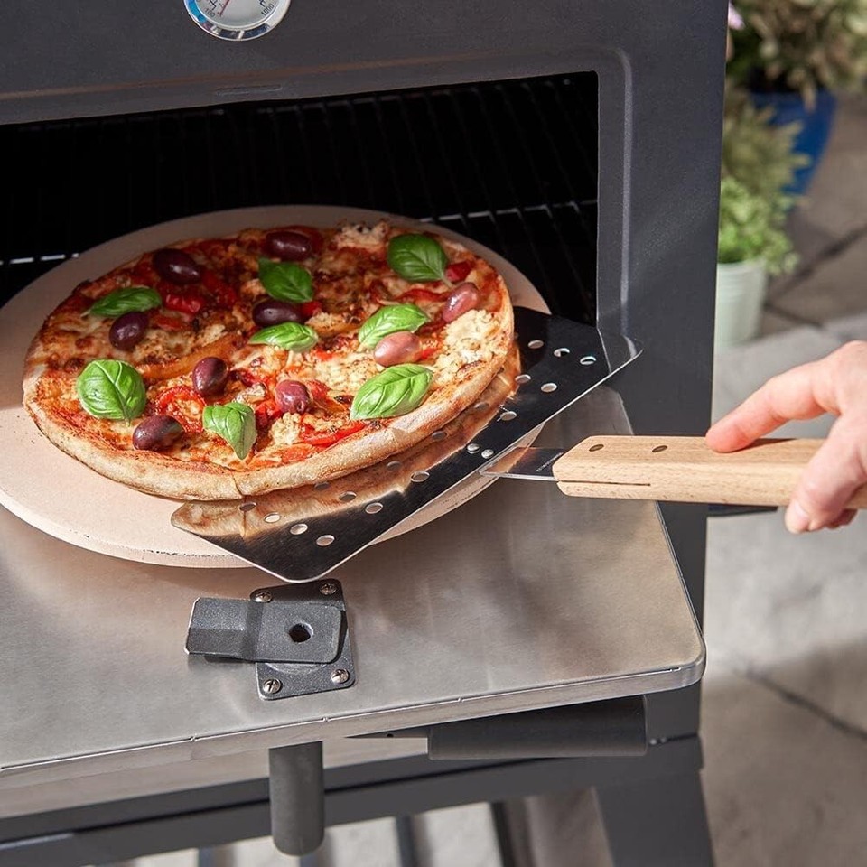 BBQ Pizza Oven Paddle Stainless Steel Spatula Wooden Handle Indoor ...